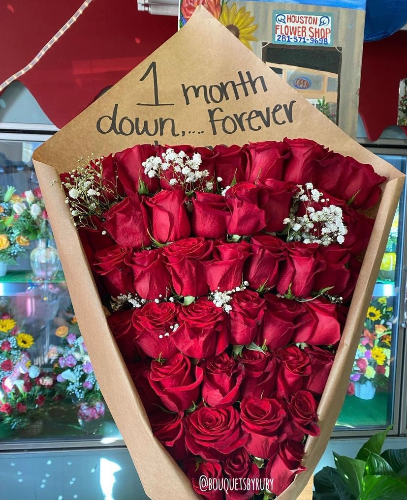 50 rosas planas – bouquetsbyrubyhtx